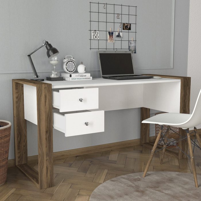 Lord Desk White-Walnut - 140 | Dekorister - Turkish Furniture ...